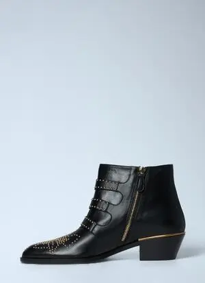 Chloé Leather Susanna Ankle Boots - Black