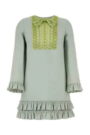 Valentino Garavani Mint Wool Blend Mini Dress - Green