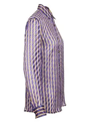 Dries Van Noten Striped Dévoré Satin Shirt