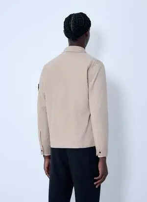 Stone Island Logo Patch Overshirt - Cream