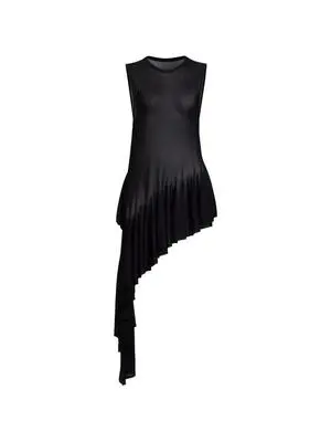 Alaïa Asymmetrical Viscose Knit Top With Godet - Black