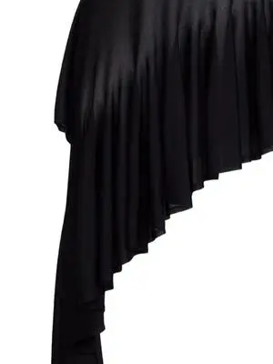 Alaïa Asymmetrical Viscose Knit Top With Godet - Black
