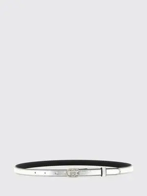 Gucci Laminated Calfskin Belt - Silver