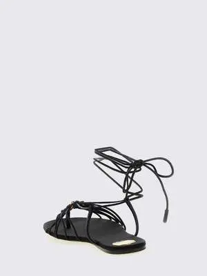 Saint Laurent Leather Babylone Sandal - Black