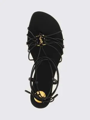 Saint Laurent Leather Babylone Sandal - Black