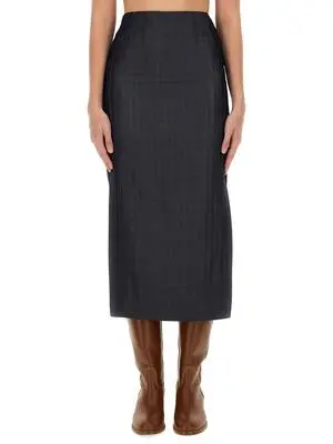 Etro Wool Blend Pencil Skirt - Gray