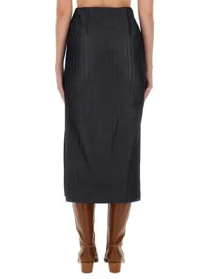 Etro Wool Blend Pencil Skirt - Gray