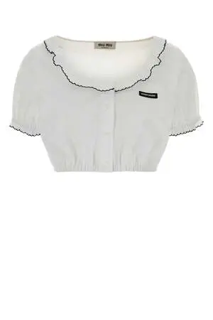 Miu Miu Poplin Top - White