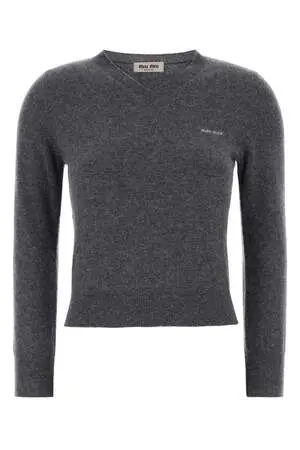 Miu Miu MIU MIU Wool Sweater Gray