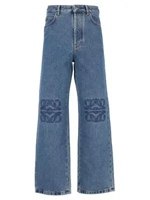 Loewe Anagram Baggy Denim Jeans - Blue