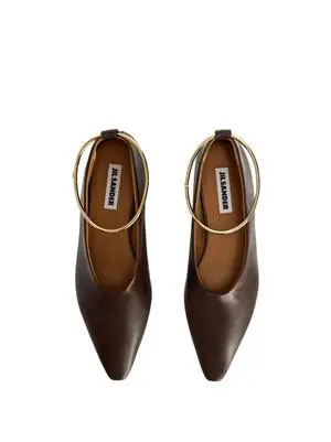JIL SANDER Suede Ring Ballet Flats - Brown