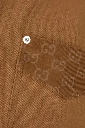 Gucci Cotton Corduroy Collar Zip-up Jacket - Multicolor