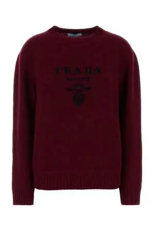 Prada Burgundy Wool Blend Sweater - Red