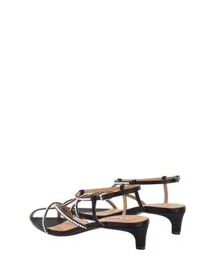 JIL SANDER Low-heeled Cage Sandals - Black