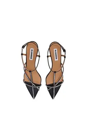 JIL SANDER Low-heeled Cage Sandals - Black