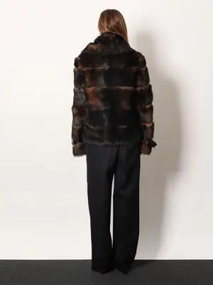 Fendi Brown Backed Sheepskin And Nappa Jacket - Multicolor