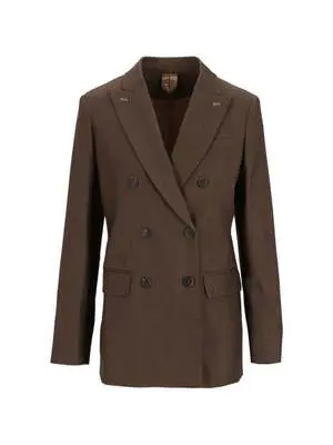 Max Mara Double-breasted Wool Gabardine Blazer