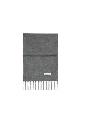 JIL SANDER Small Wool Scarf - Gray