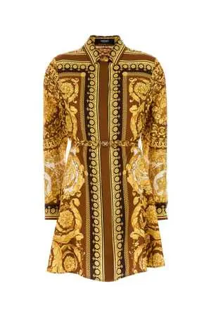Versace Printed Twill Shirt Dress - Multicolor