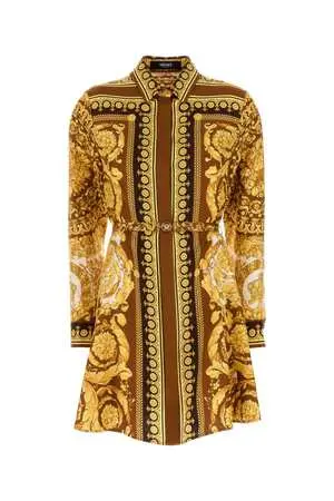 Versace Printed Twill Shirt Dress