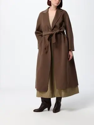Max Mara A-line High-waisted Midi Cotton Skirt With Drawstring - Brown