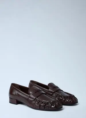 Prada Leather Loafers - Brown