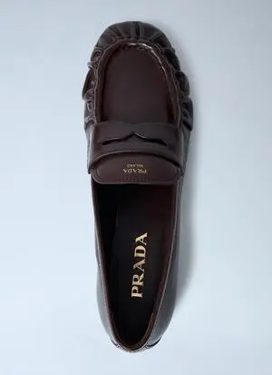 Prada Leather Loafers - Brown