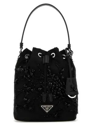 Prada Nylon Bucket Bag - Black