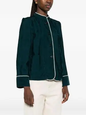 FORTE_FORTE Two-thousand-striped Jade Jacket - Green
