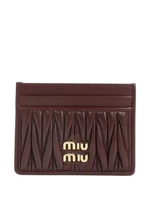 Miu Miu Matelassé Nappa Leather Card Holder - Red