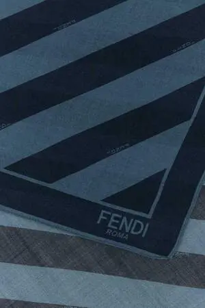 Fendi Embroidered Wool And Linen Scarf