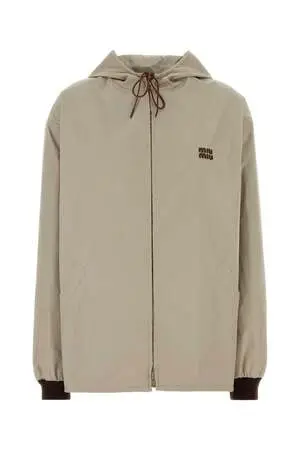 Miu Miu MIU MIU Sand Panama Jacket Brown