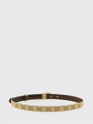 Gucci Gg Leather Belt - Cream