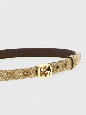 Gucci Gg Leather Belt - Cream