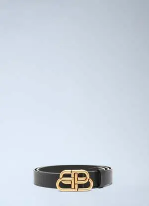 Balenciaga Bb Logo Belt - Black
