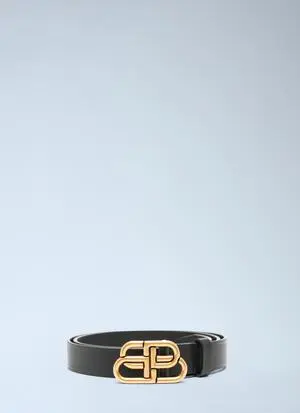 Balenciaga Bb Logo Belt - Black