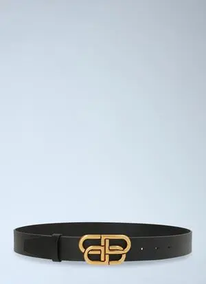 Balenciaga Bb Logo Belt - Black