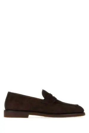 Brunello Cucinelli Dark Suede Loafers - Brown