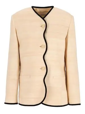 Valentino Garavani Silk And Linen Blazer - White