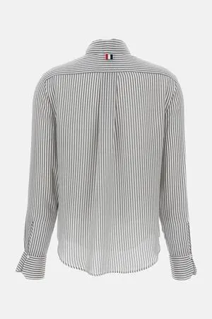 Thom Browne Striped Silk Detachable Collar Shirt - Multicolor