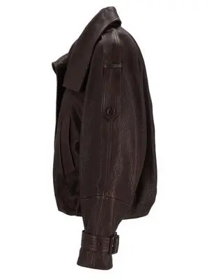Acne Studios Full Grain Leather Trench Coat - Brown