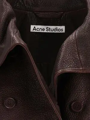 Acne Studios Full Grain Leather Trench Coat - Brown