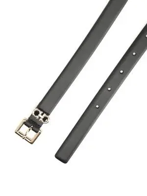 FERRAGAMO Double Gancini Fixed Belt - Black