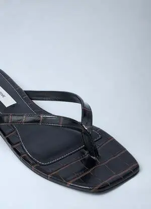 TOTEME Croco-embossed Flip Flops