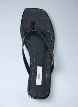 TOTEME Croco-embossed Flip Flops