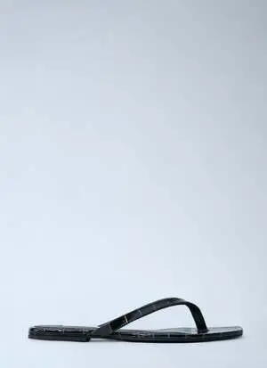 TOTEME Croco-embossed Flip Flops