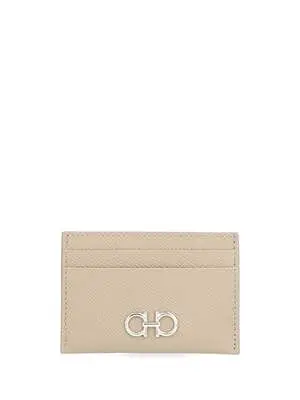 FERRAGAMO Gancini Credit Card Holder - Cream