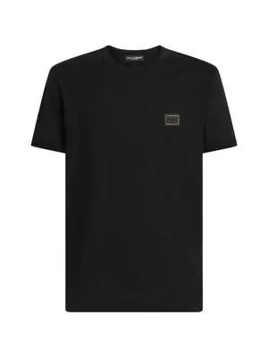 Dolce & Gabbana Cotton T-shirt With Logo Plaque