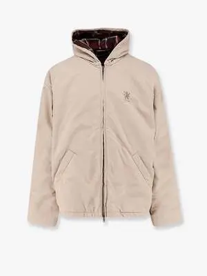 Balenciaga Cotton Blend Jacket With Embroidered Logo On The Front - Multicolor