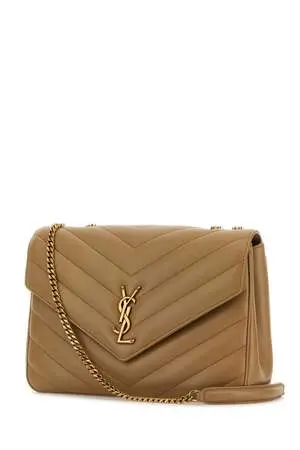 Saint Laurent Camel Leather Large Lou Lou Shoulder Bag